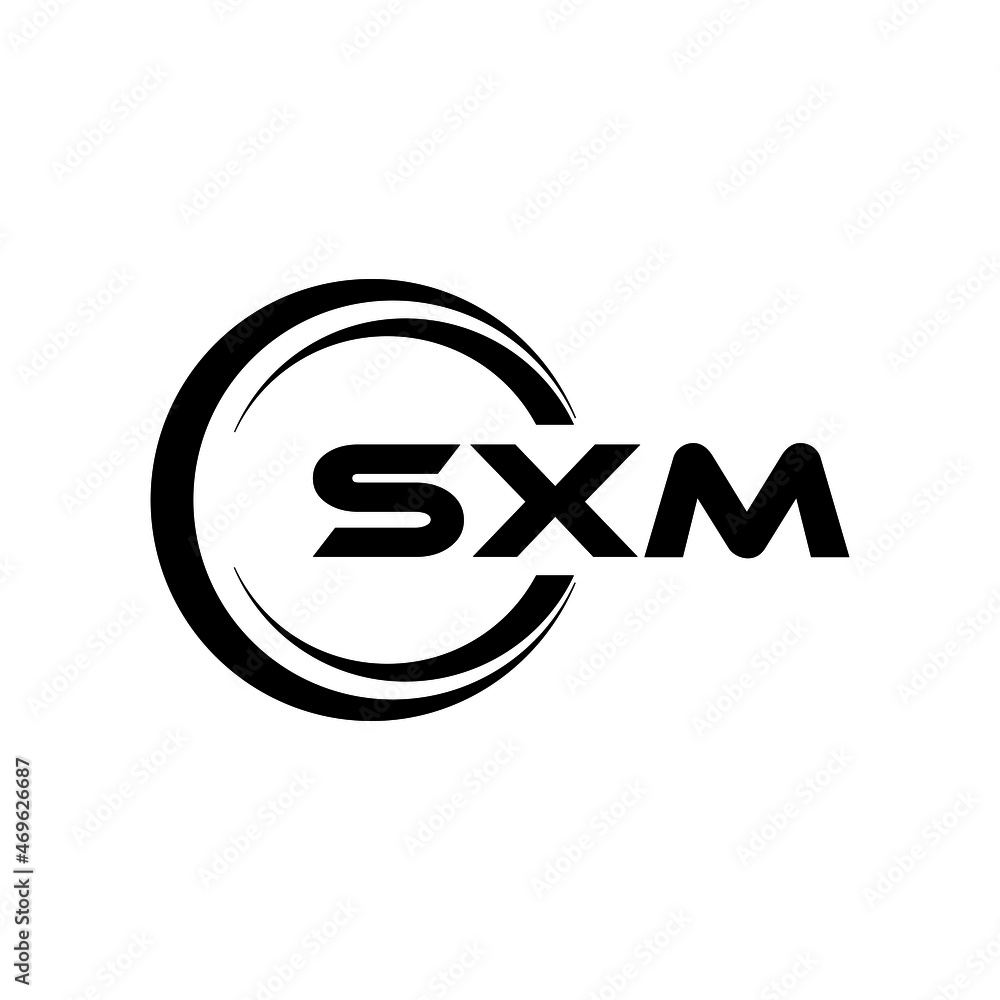 SXM letter logo design with white background in illustrator, vector ...