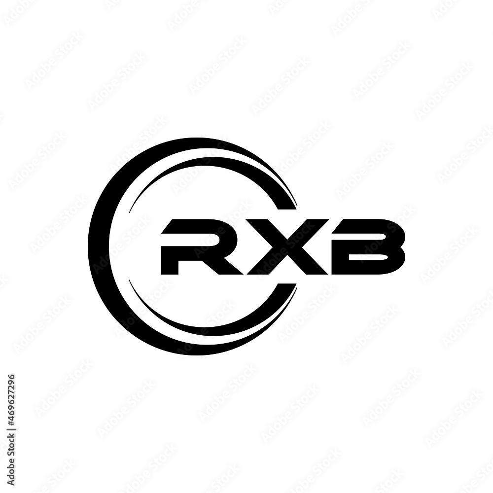 Vetor do Stock: RXB letter logo design with white background in ...