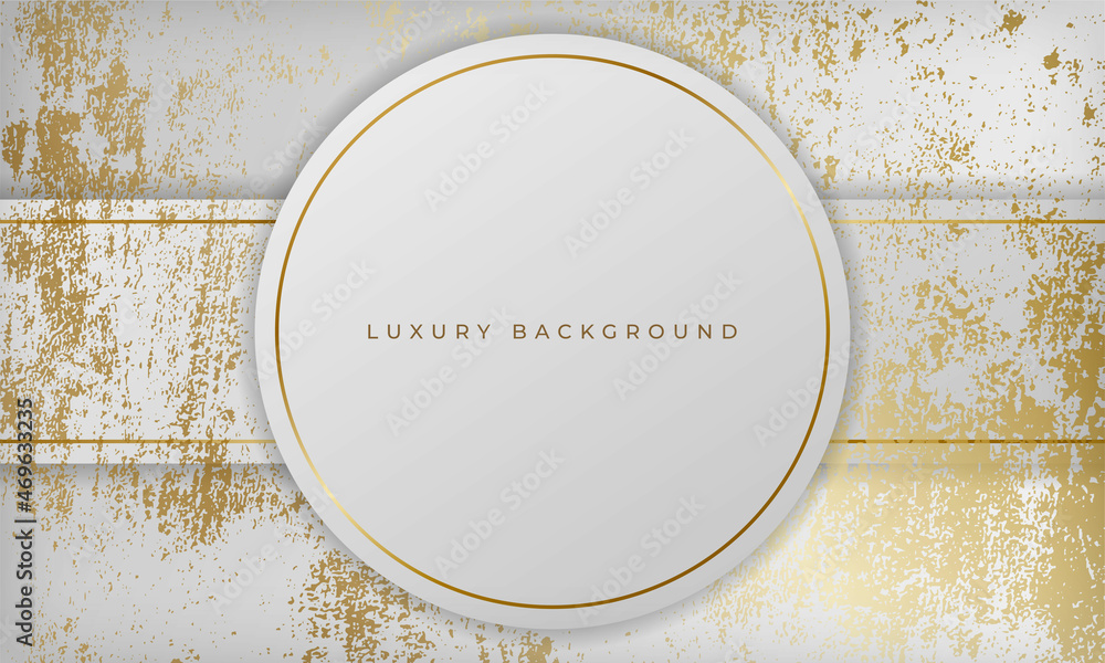 Abstract luxury circle shape design on white background with gold lines ...