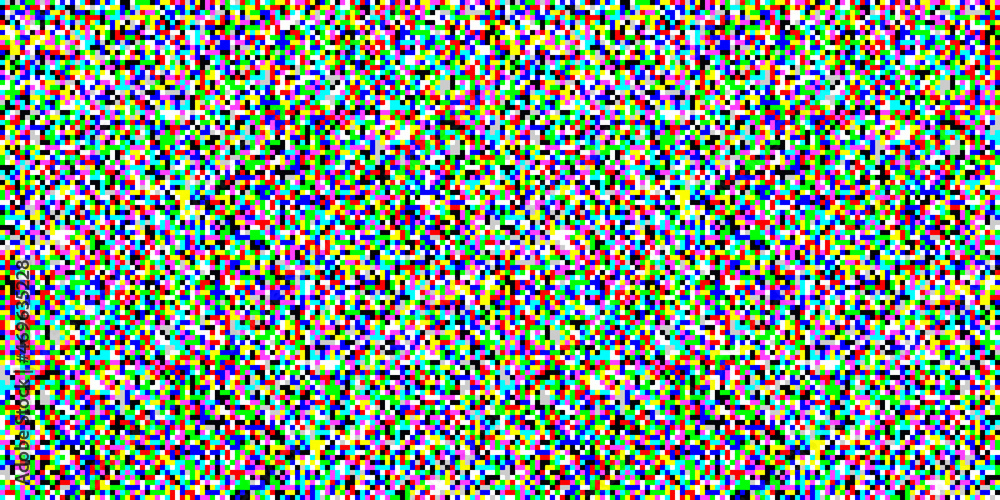 Color TV screen noise pixel glitch seamless pattern texture background ...