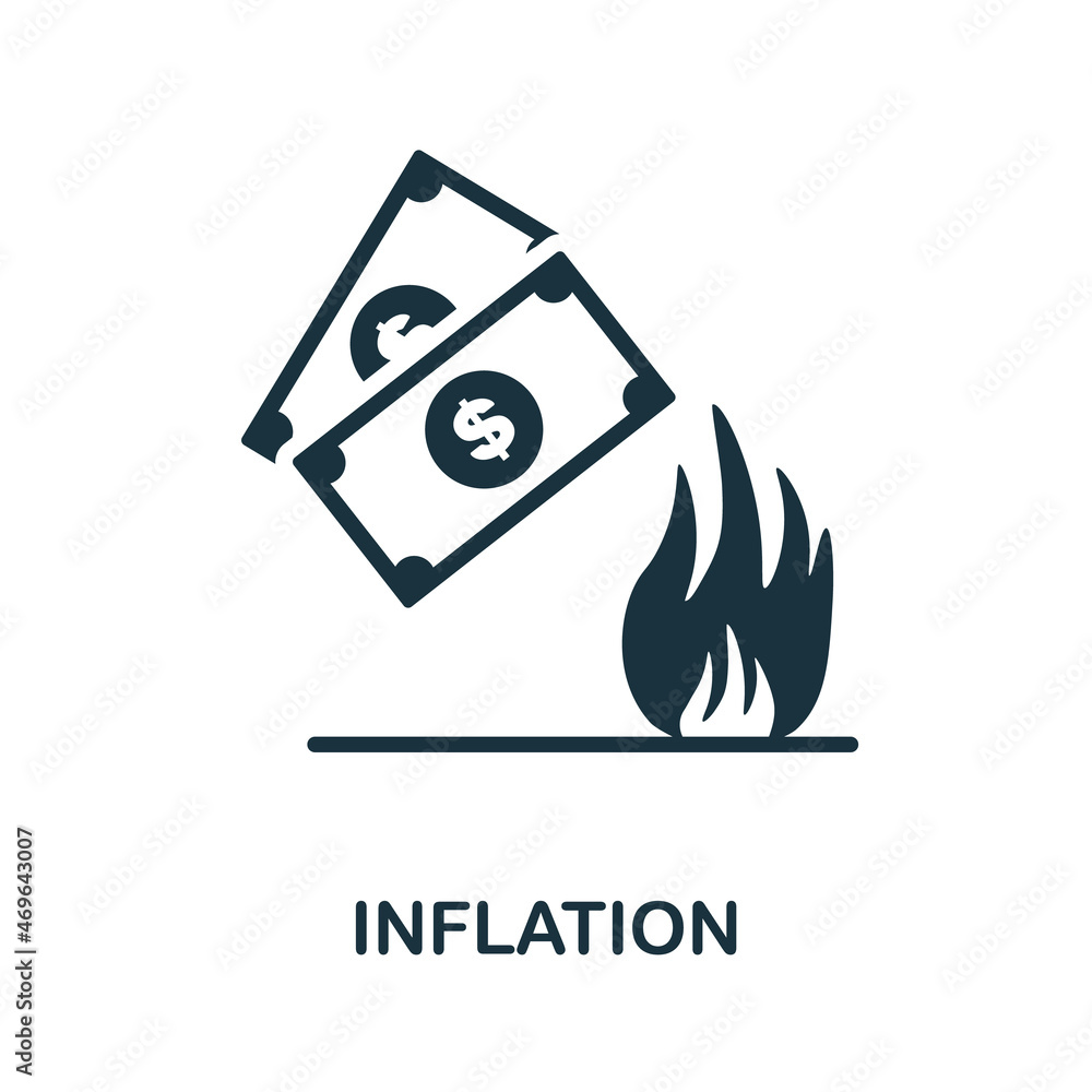 Inflation icon. Monochrome sign from crisis collection. Creative ...