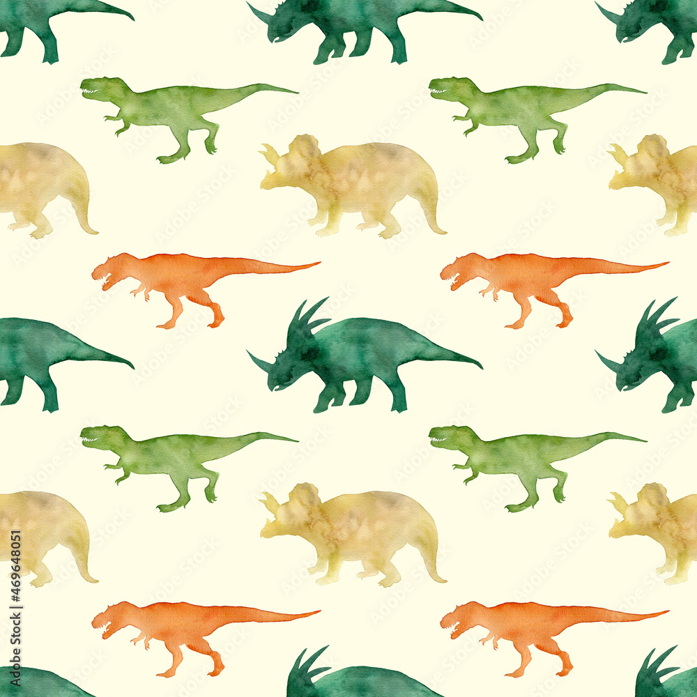 Colorful seamless pattern with dinosaurs. Backgrounds and wallpapers ...