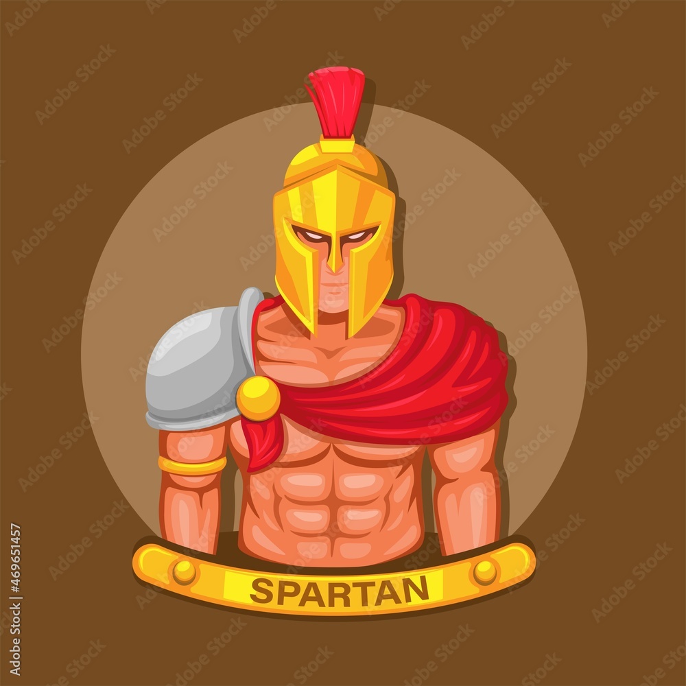 Spartan figure mascot greek legendary soldier heroes cartoon ...