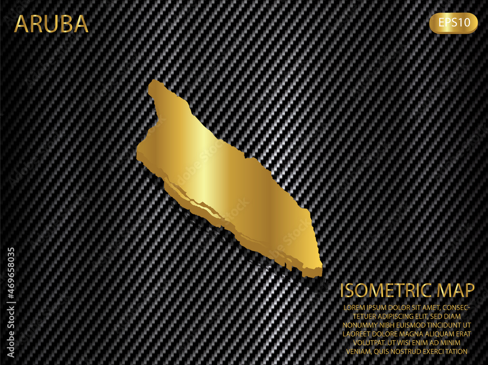 isometric map gold of Aruba on carbon kevlar texture pattern tech ...