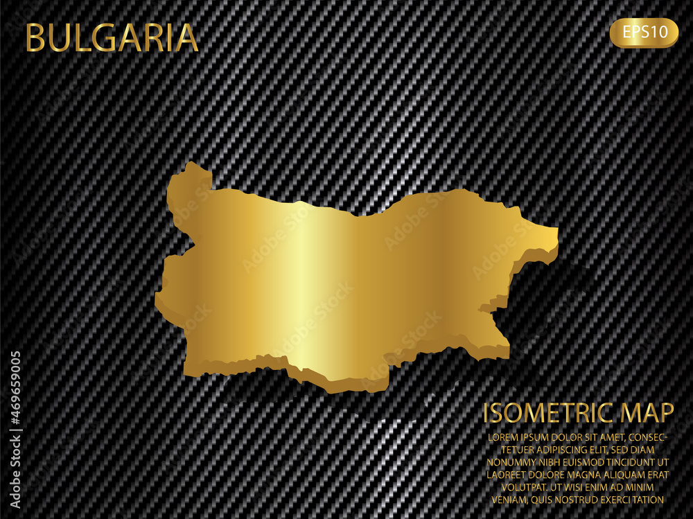 isometric map gold of Bulgaria on carbon kevlar texture pattern tech ...