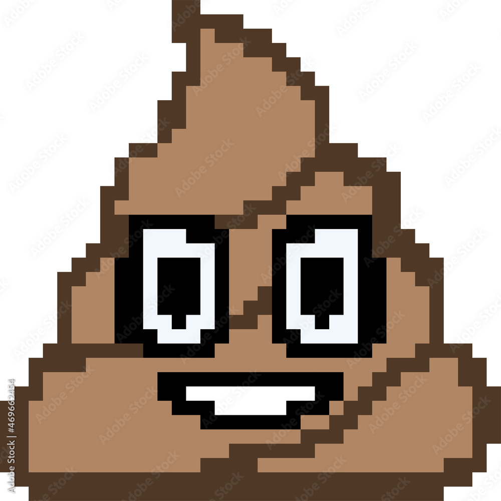 Pixel Art Emoji Smiley of Poop Stock Illustration | Adobe Stock