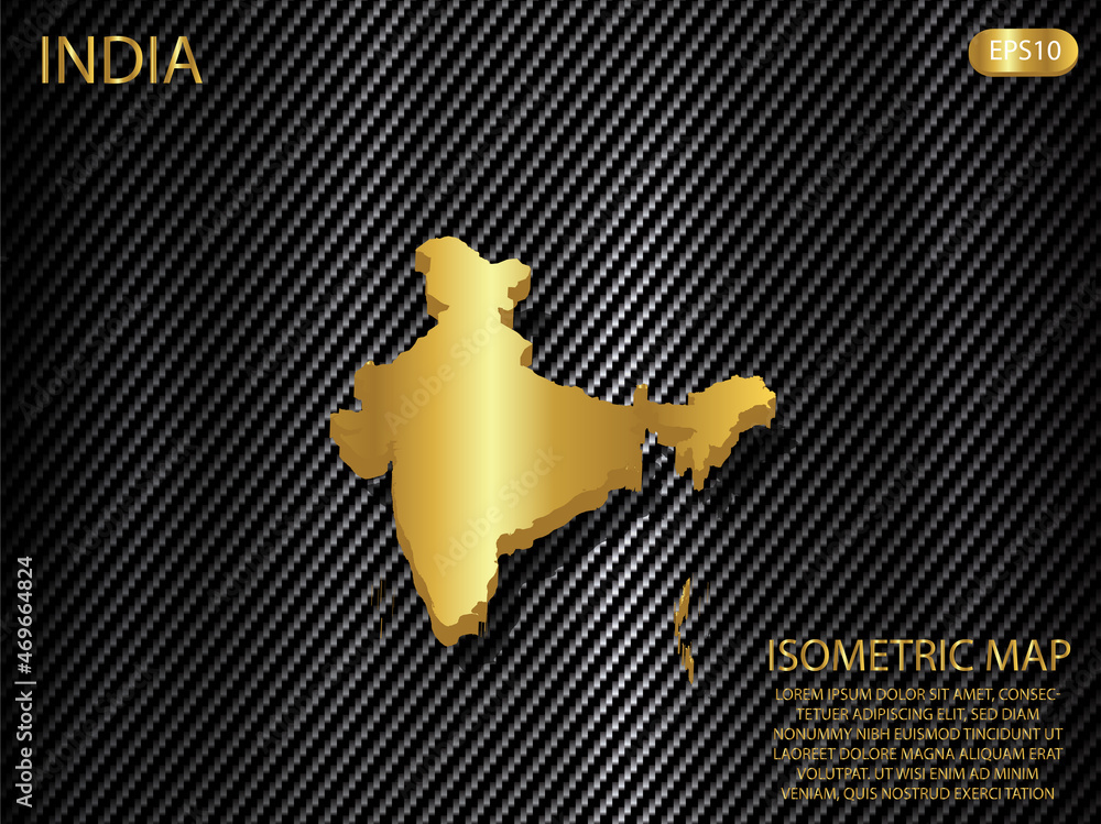 isometric map gold of India on carbon kevlar texture pattern tech ...