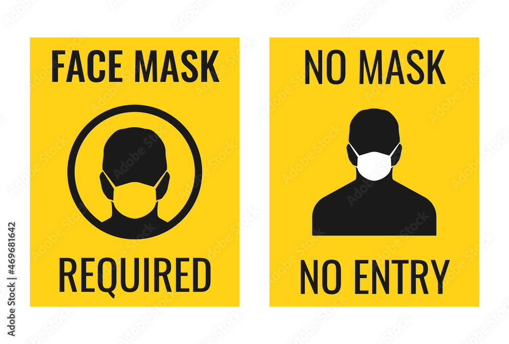 Poster face mask required, no mask no entry sign – Tableau | Europosters