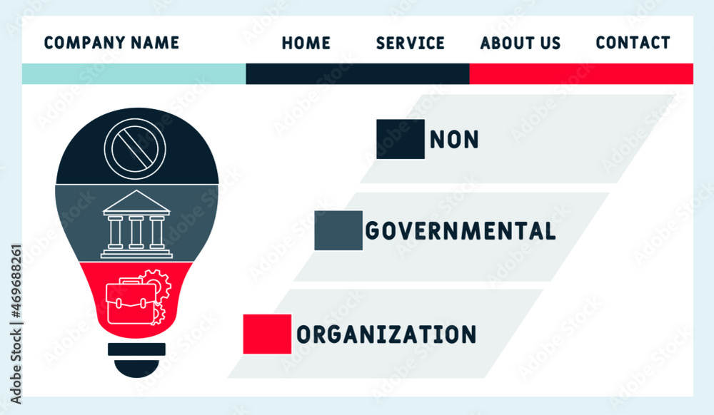 NGO - Non-Governmental Organization acronym. business concept ...