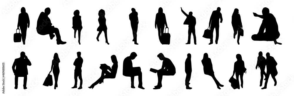 Black Outline Of A Person Sitting