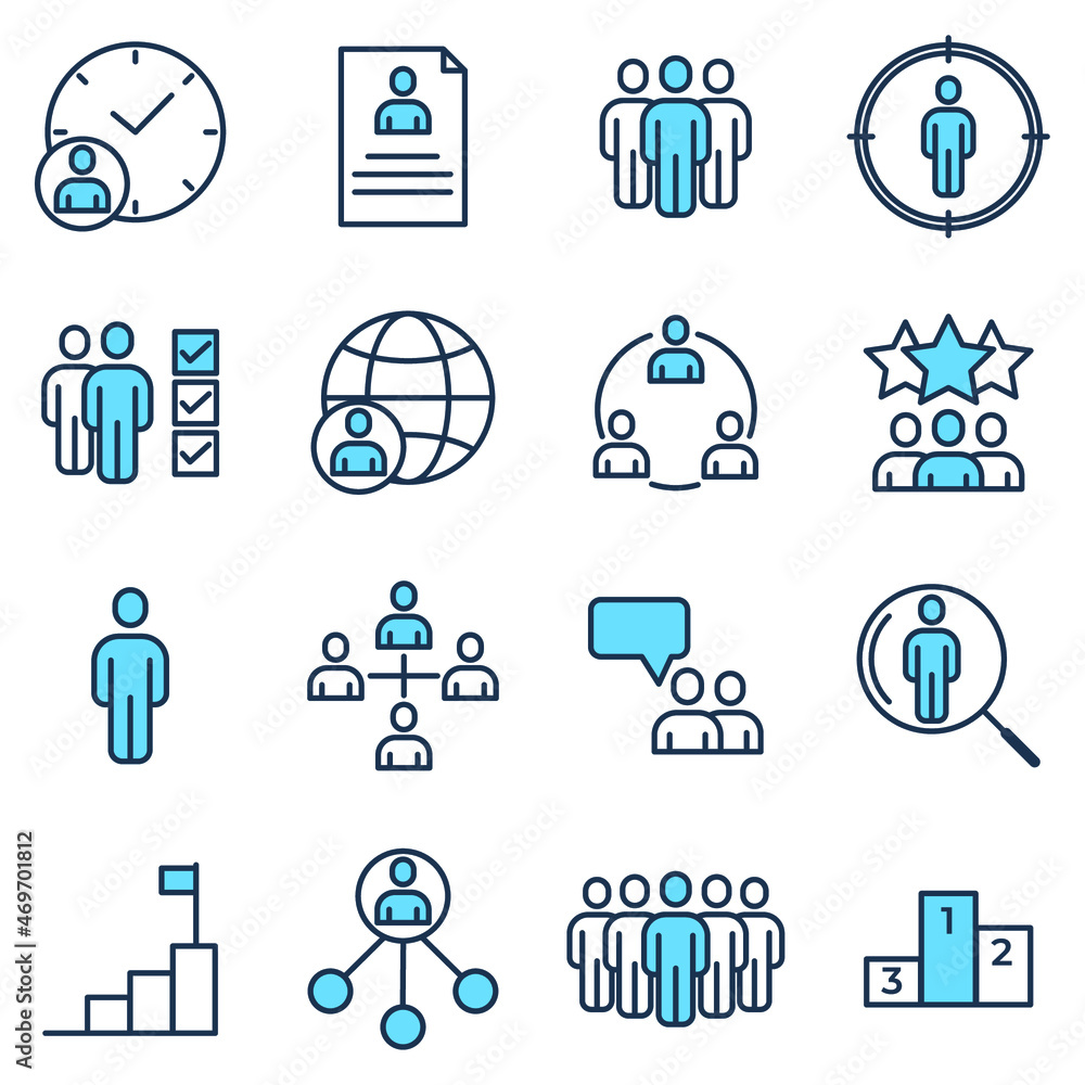 Business people elements set icon symbol template for graphic and web ...