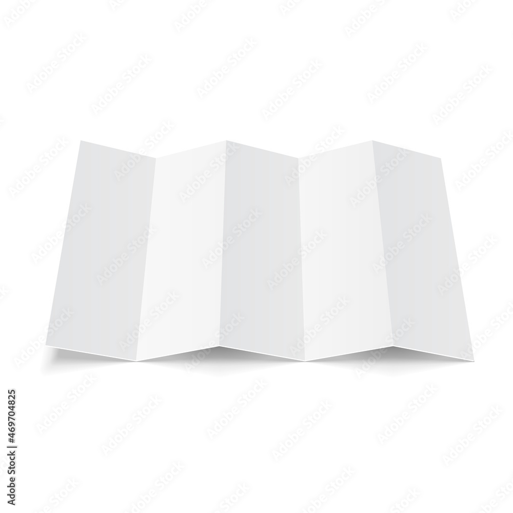 Mockup Blank Four Folded Fold Paper Leaflet, Flyer, Broadsheet, Flier ...