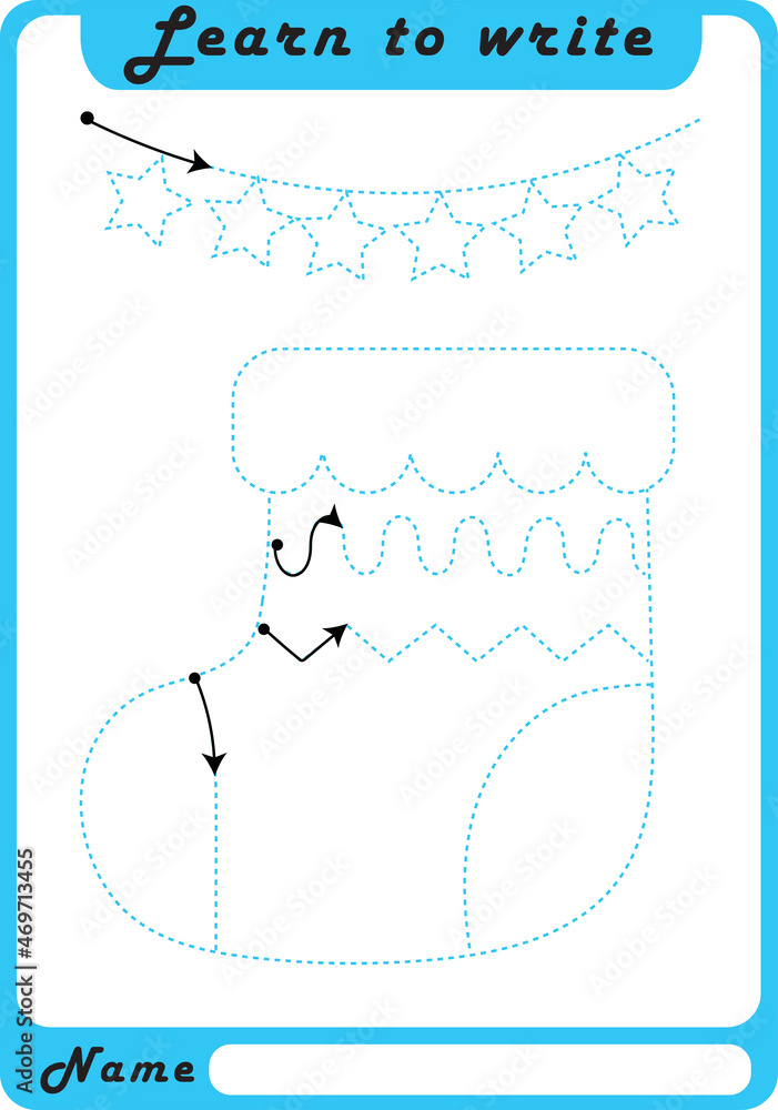 Preschool Fine Motor Worksheet - Dotted Lines. Learn to write. Trace ...