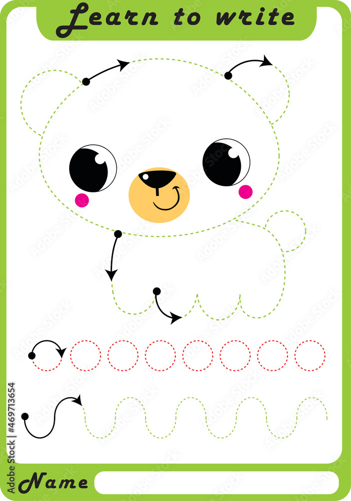 Preschool Fine Motor Worksheet - Dotted Lines. Learn to write. Trace ...