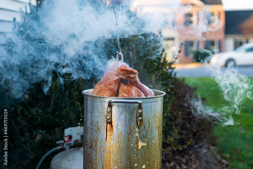 Boiling Deep Fried Turkey for Thanksgiving Stock Photo | Adobe Stock