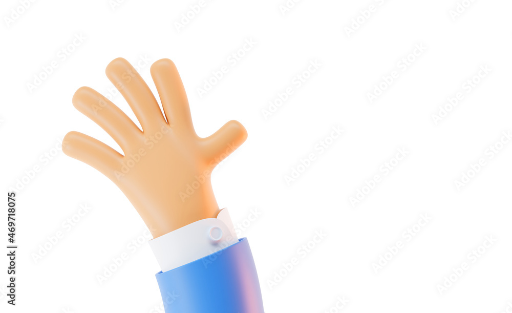Waving hand in greeting gesture saying hello. Flexible arm male ...