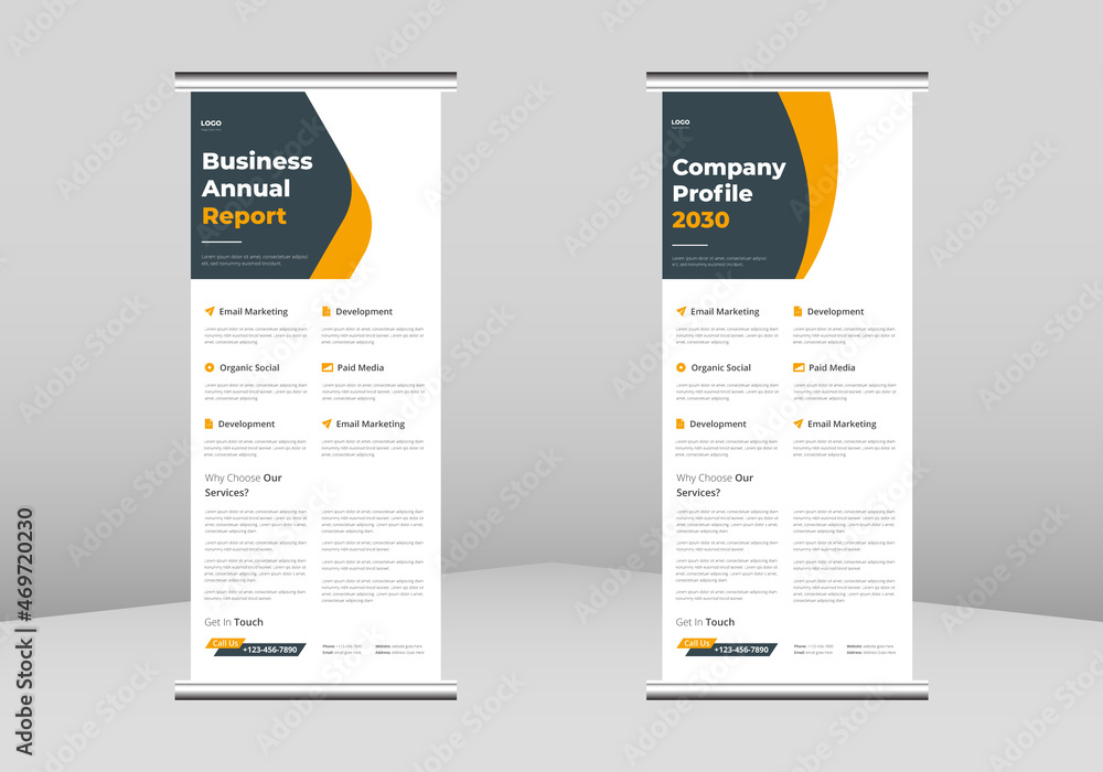 Annual Report Roll up Banner Design, Annual Report and Company Profile ...
