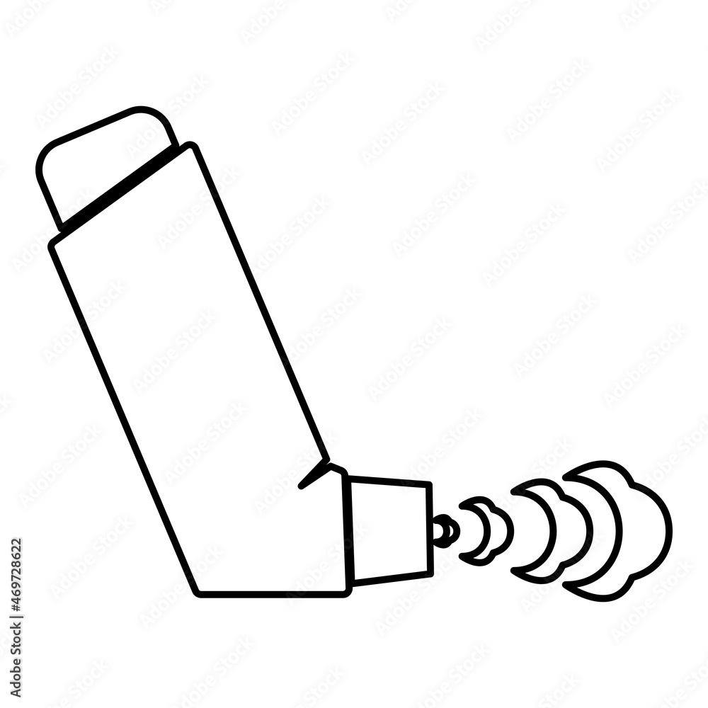 Hand Inhaler spray for treatment asthma cough relief concept Inhalation ...