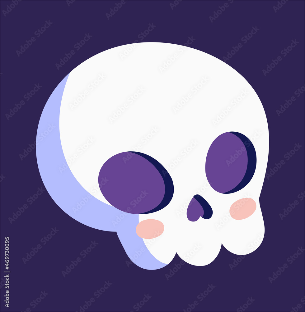 Cute scull sticker. Icons for social networks, communication on ...