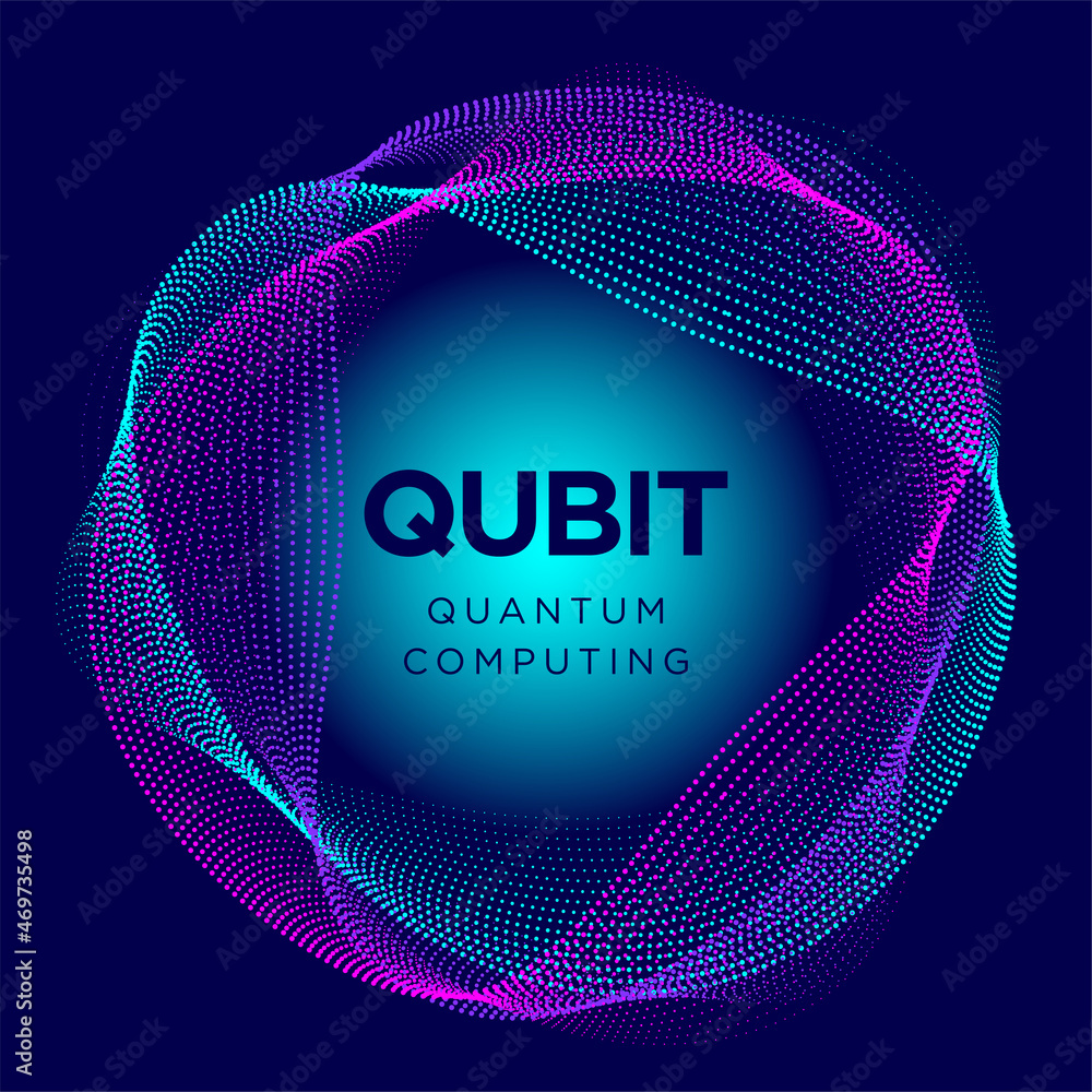 Qubit concept representation. Visualization of quantum bit, vector ...