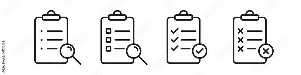 Clipboard icon. Clip board vector set. Check fotm sheet sign. Clipboard ...