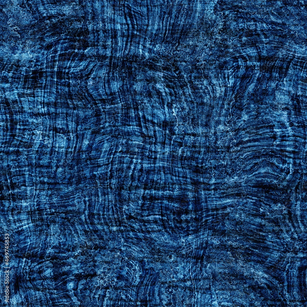 Seamless indigo block print texture on navy blue woven effect ...