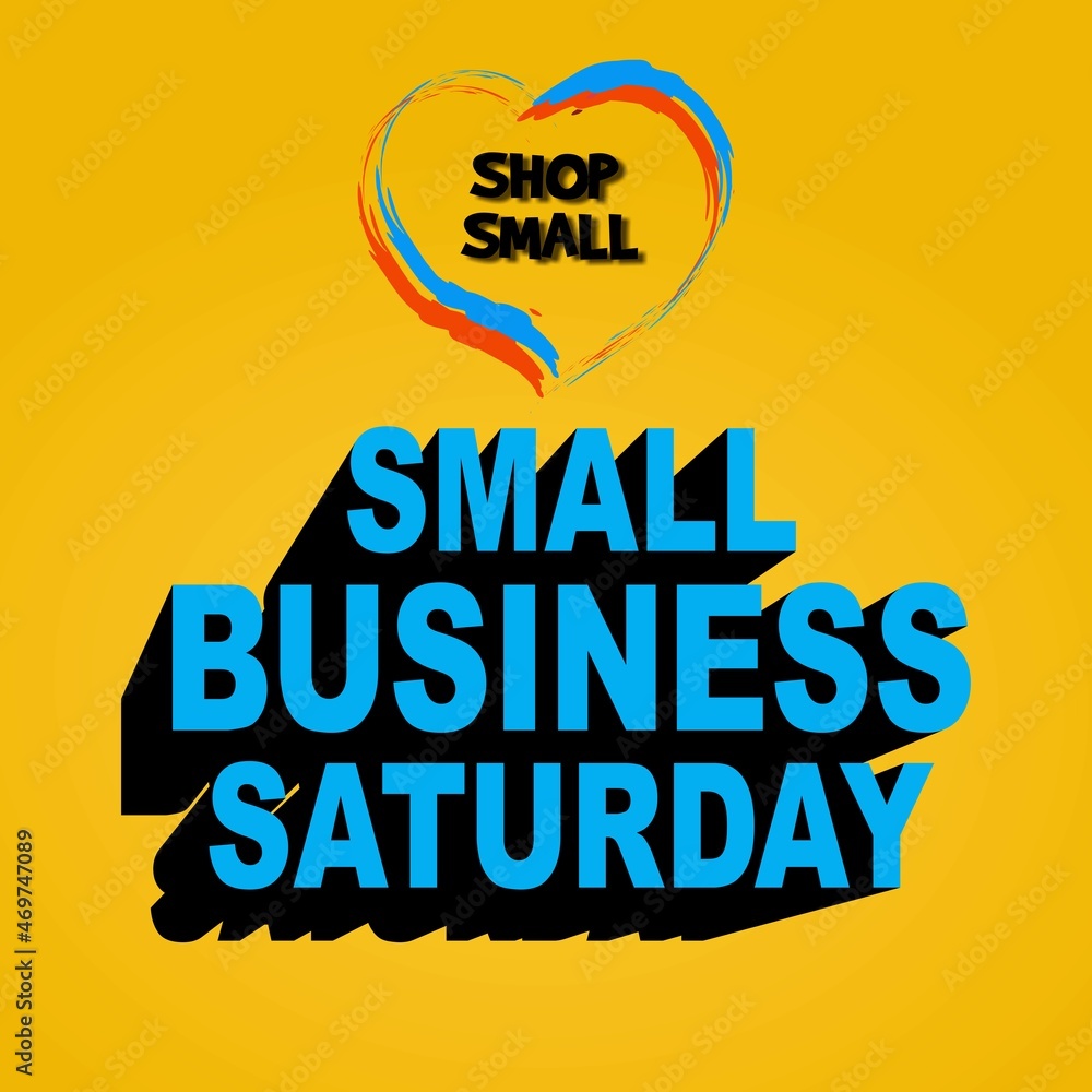 Small Business Saturday banner with yellow background and light blue ...