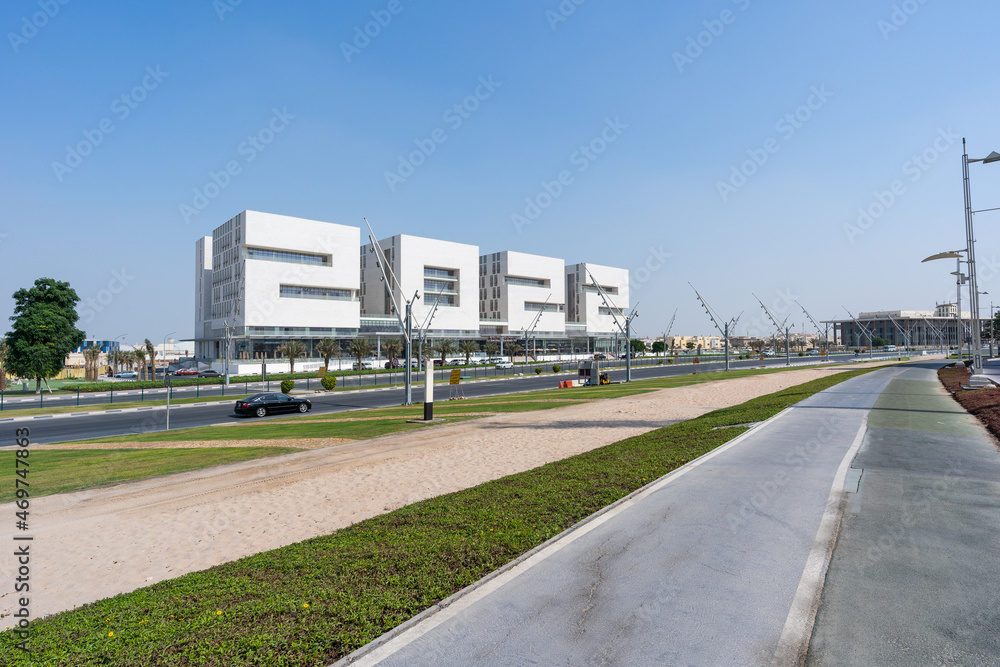 DOHA, QATAR - NOV 13, 2021: The 2022 building is the world’s first ...