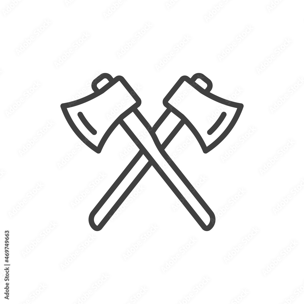 Linear icon of two crossed axes. A simple image of axes for ...