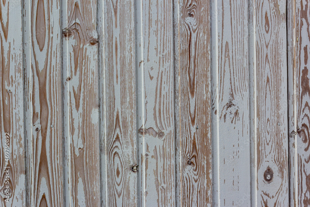 White painted sanded Wooden planks lined up. Light neutral wood texture ...