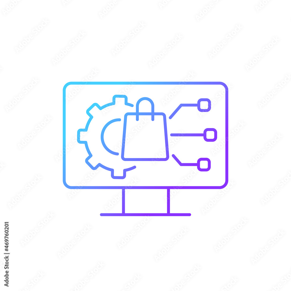 Digital product management gradient linear vector icon. Product life ...
