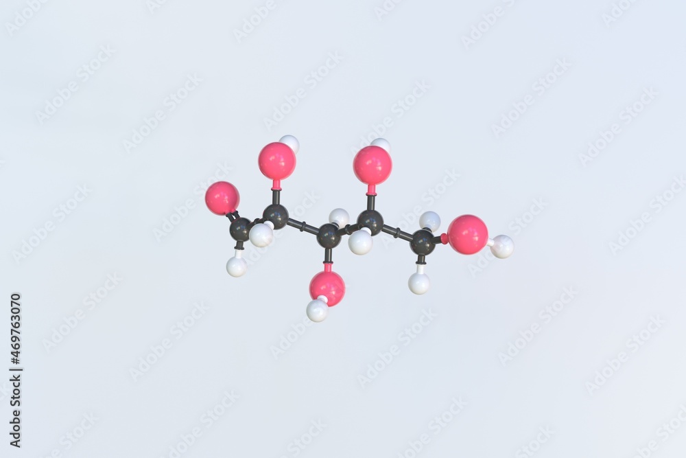 Ribose molecule, scientific molecular model, looping 3d animation Stock ...