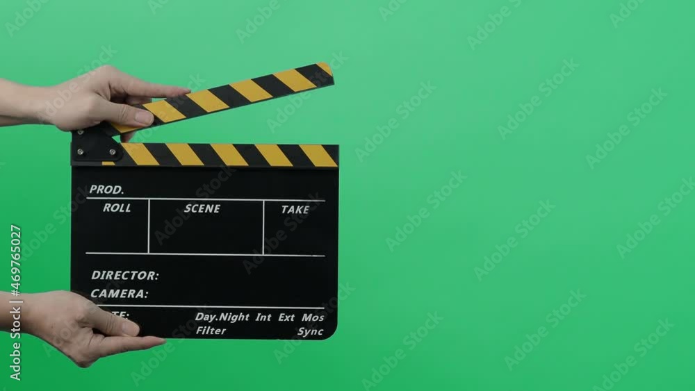 Movie Clapper Board. Hollywood Director Film Slate. Film crew hold and ...