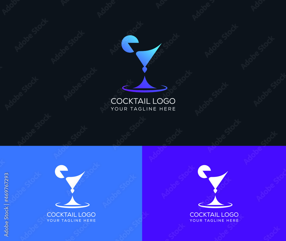 Cocktail Logo-cocktail concept vector logo design Stock Vector | Adobe ...