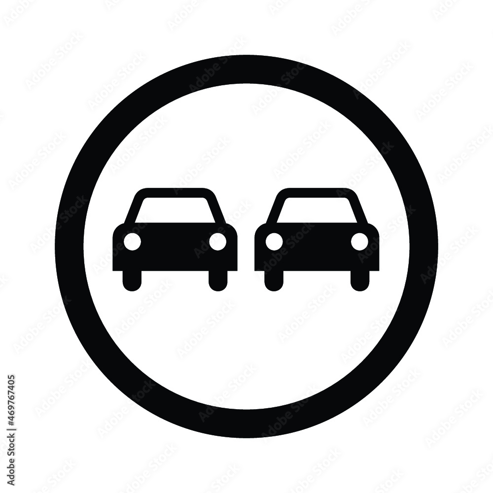 No Overtaking Sign Stock Vector | Adobe Stock