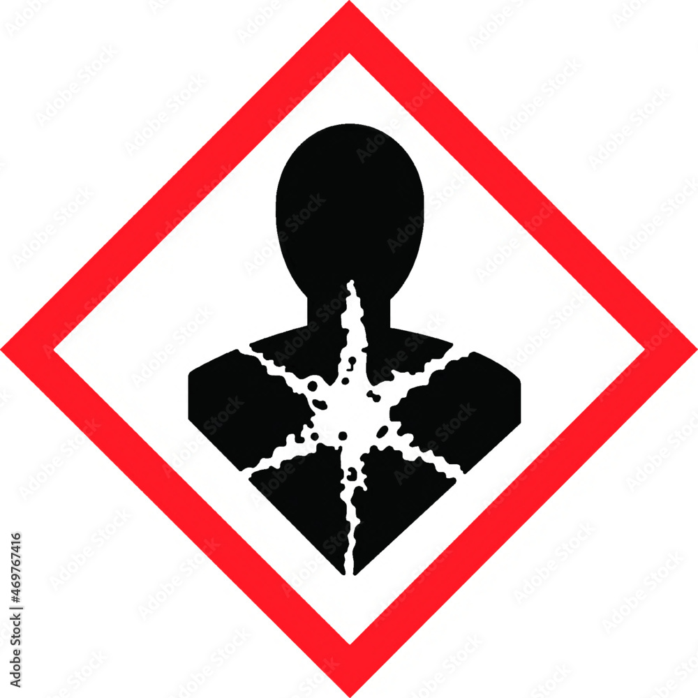 Longer term health effects CLP hazard warning sign Stock Vector | Adobe ...