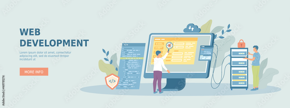 Web Development Developers Creating Program Code Development Of Software And Programming