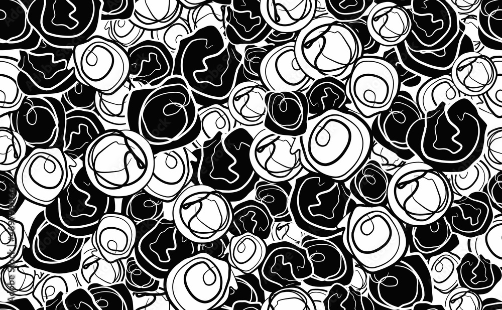 seamless pattern of abstract circle, lines shape. a hand-drawn ...