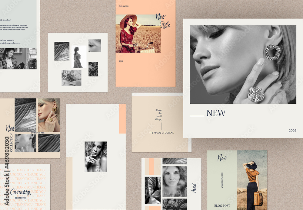 Simple Social Media Post and Story Layout Set Stock Template | Adobe Stock