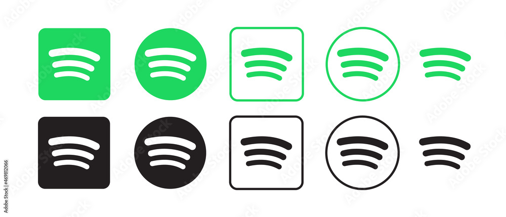 Spotify vector logo icon set. Vector illustration Stock Vector | Adobe ...
