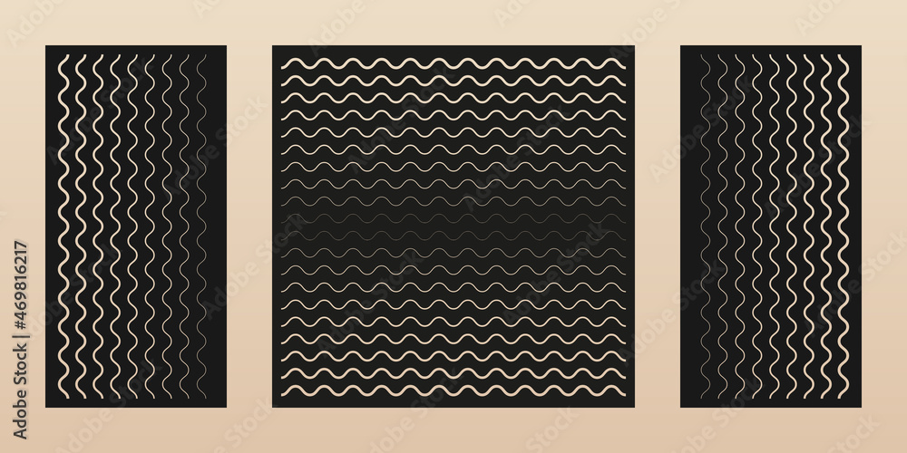 Laser cut panel. Vector design, simple modern geometric pattern ...