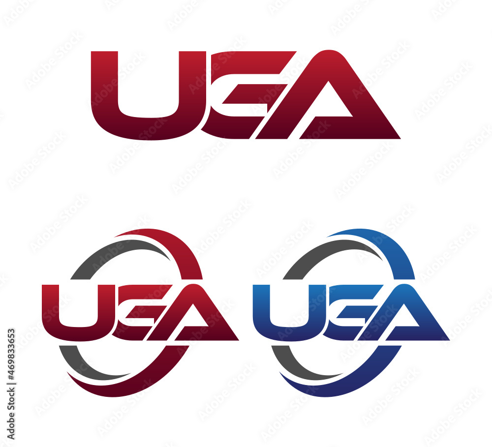 Modern 3 Letters Initial logo Vector Swoosh Red Blue UGA Stock Vector ...