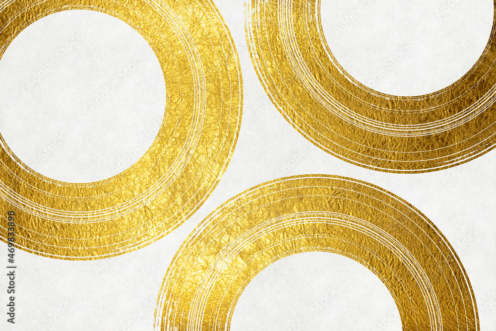 Background image of golden circle pattern on white Japanese paper Stock ...