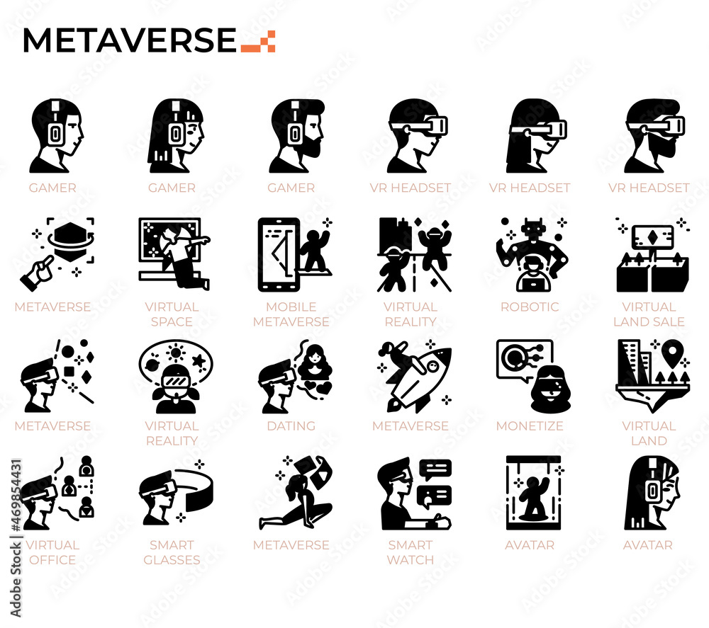 Metaverse icon set. Stock Vector | Adobe Stock