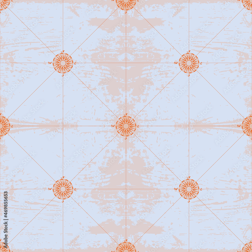 vector image of ancient nautical chart of sea routes of medieval ships ...