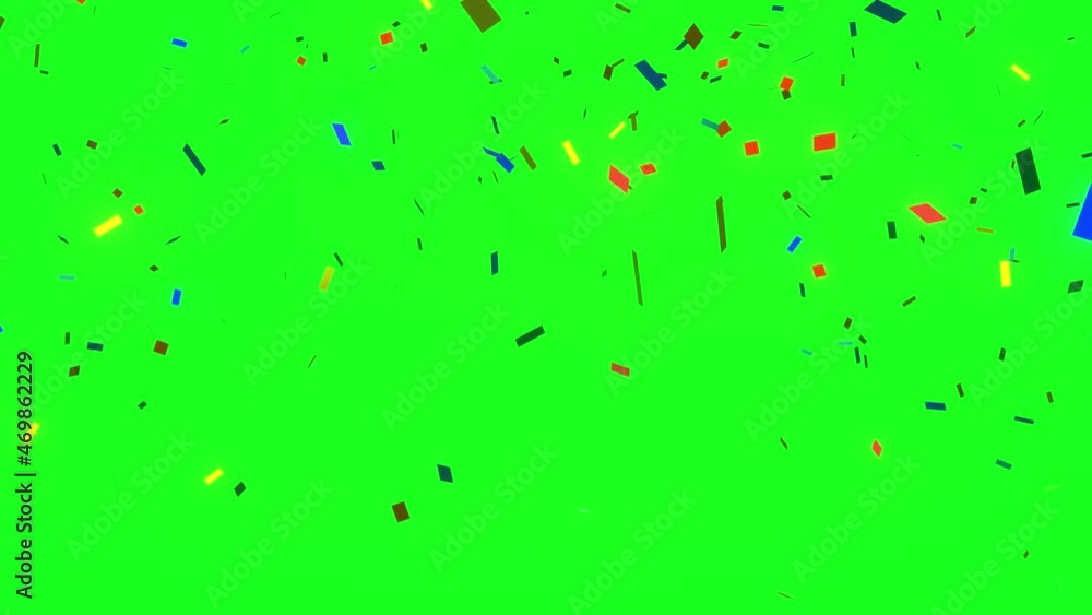 Stockvideo Confetti falling on a green screen, chroma key for video ...
