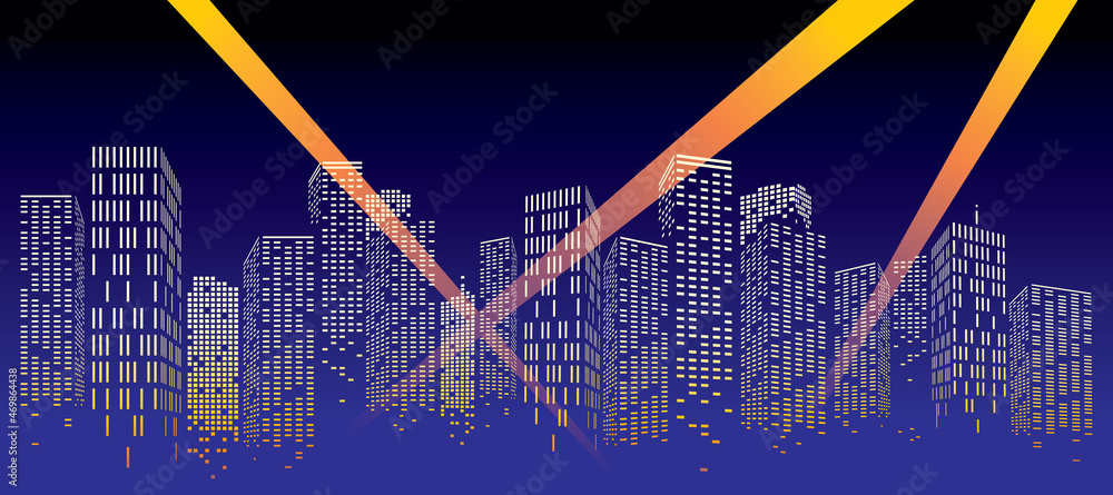 Abstract night City Building Scene, vector illustration Stock Vector ...