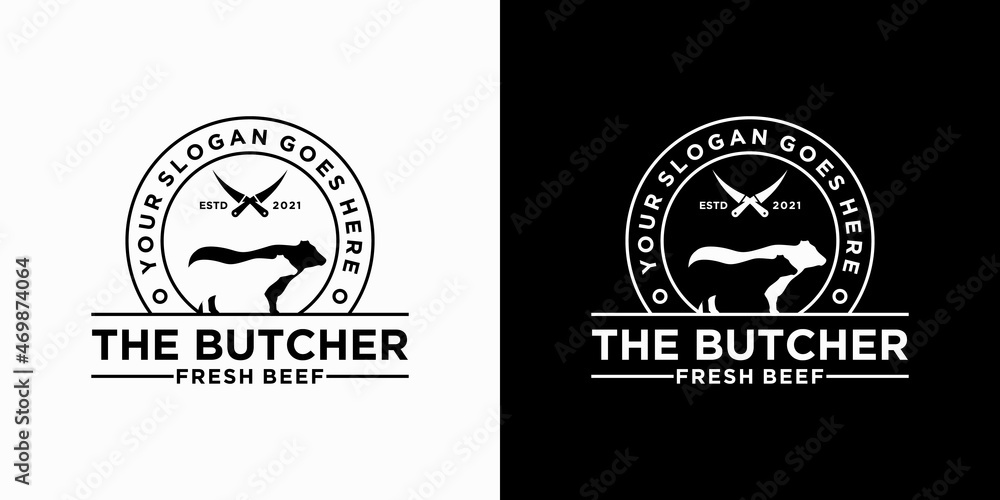 butcher logo vintage inspiration Stock Vector | Adobe Stock