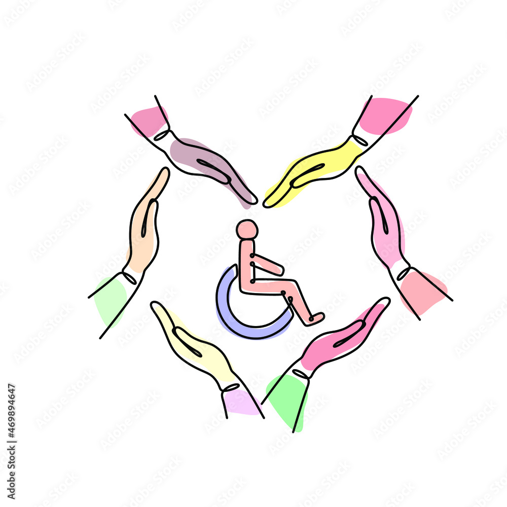 Inclusion and diversity concept. Sign of a person in a wheelchair ...