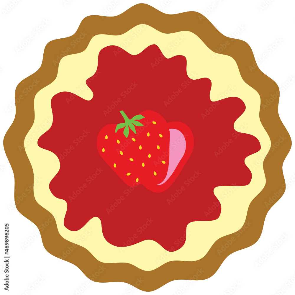 Simple cartoon SVG graphic illustration of red fruit sauce filling ...